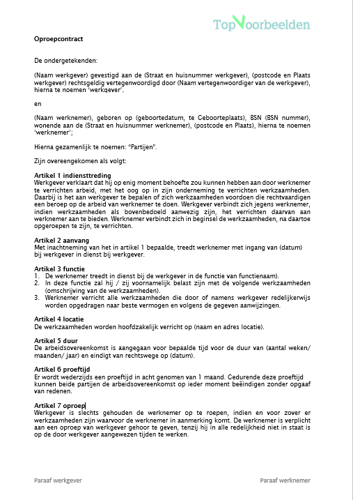 Arbeidsovereenkomsten