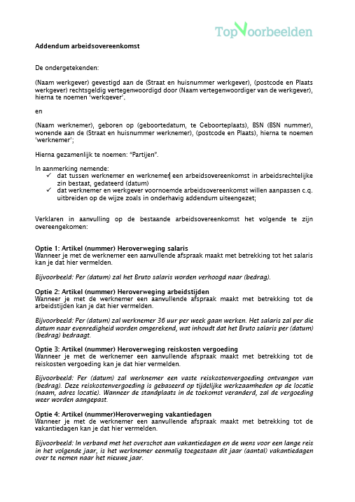 Arbeidsovereenkomsten